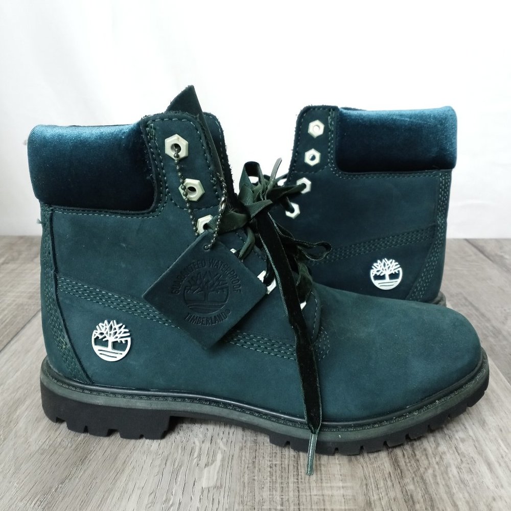 Emerald Green Timberland Boots Velvet Accent Women's … - Gem